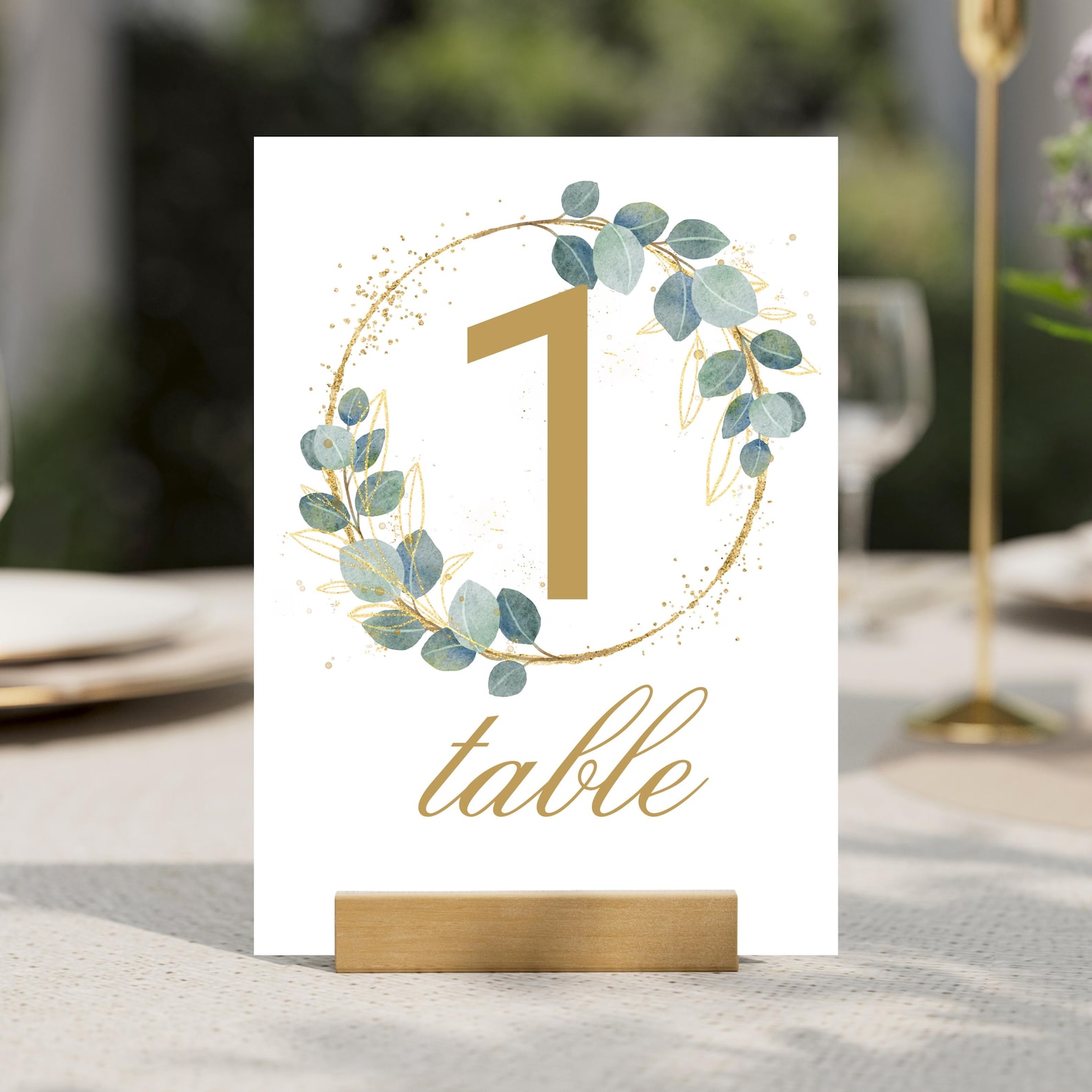 Eucalyptus and Gold Wreath Clipart, Green Leaves Wreath PNG, Greenery ...