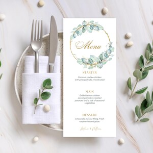 Eucalyptus and Gold Wreath Clipart, Green Leaves Wreath PNG, Greenery ...