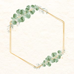 Eucalyptus Gold Wreath Clipart: Watercolor Greenery Frame (digital ...