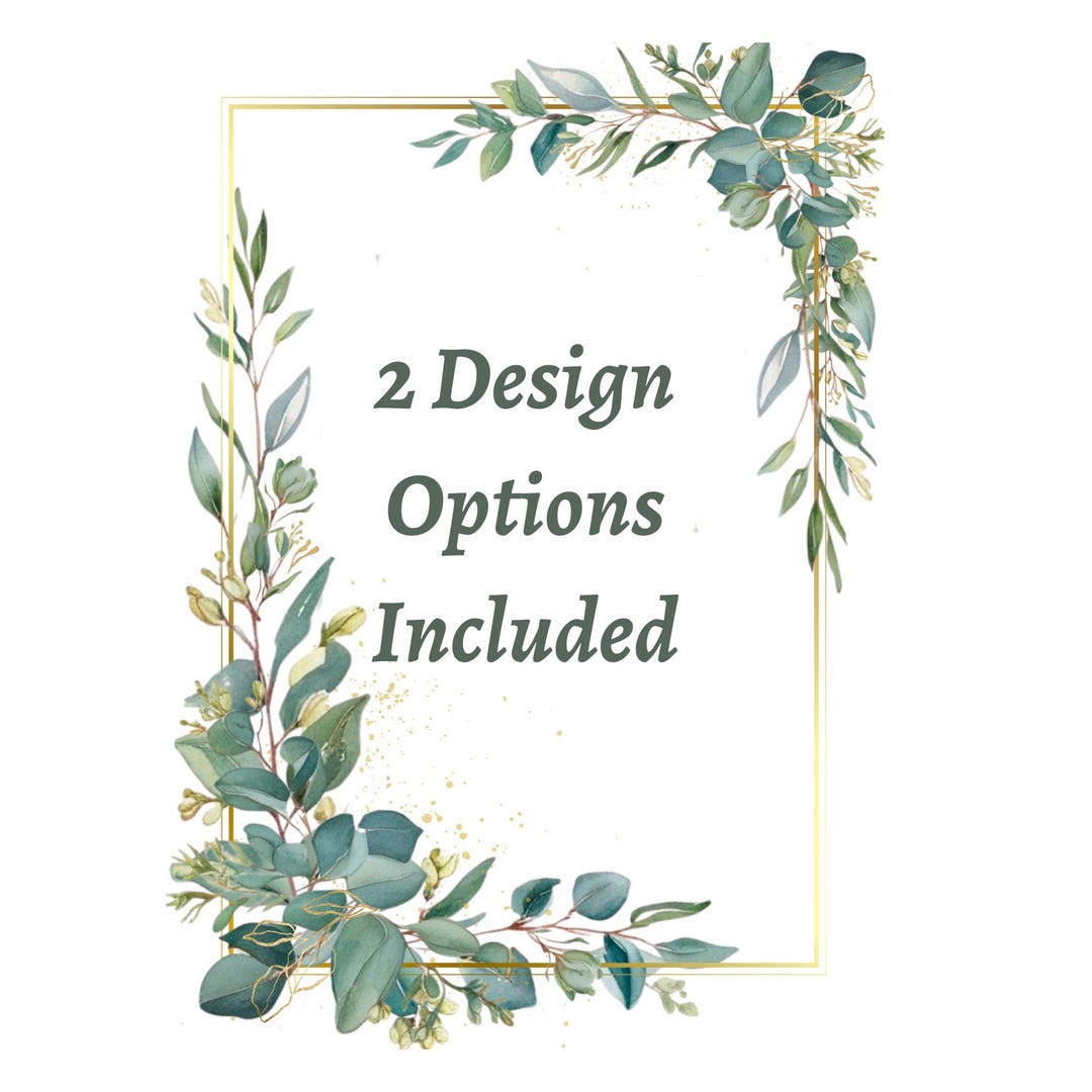 Eucalyptus Gold Frame Clipart: Watercolor Greenery Border (digital ...