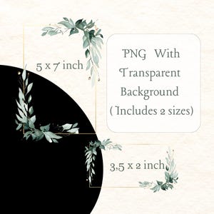 Watercolor Eucalyptus Gold Frame Clipart: Greenery Garland (digital ...