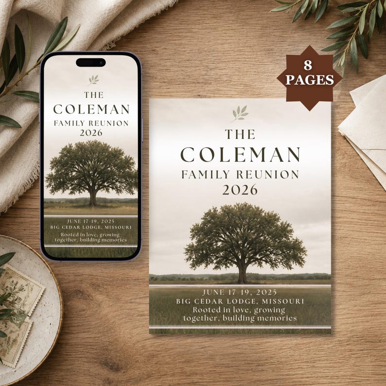 Editable Family Reunion Program Booklet Template, Reunion Itinerary ...