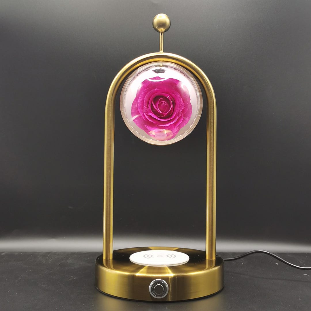 Handmade Paper Flower Table Lamp With Wireless Charging Function, Rose ...