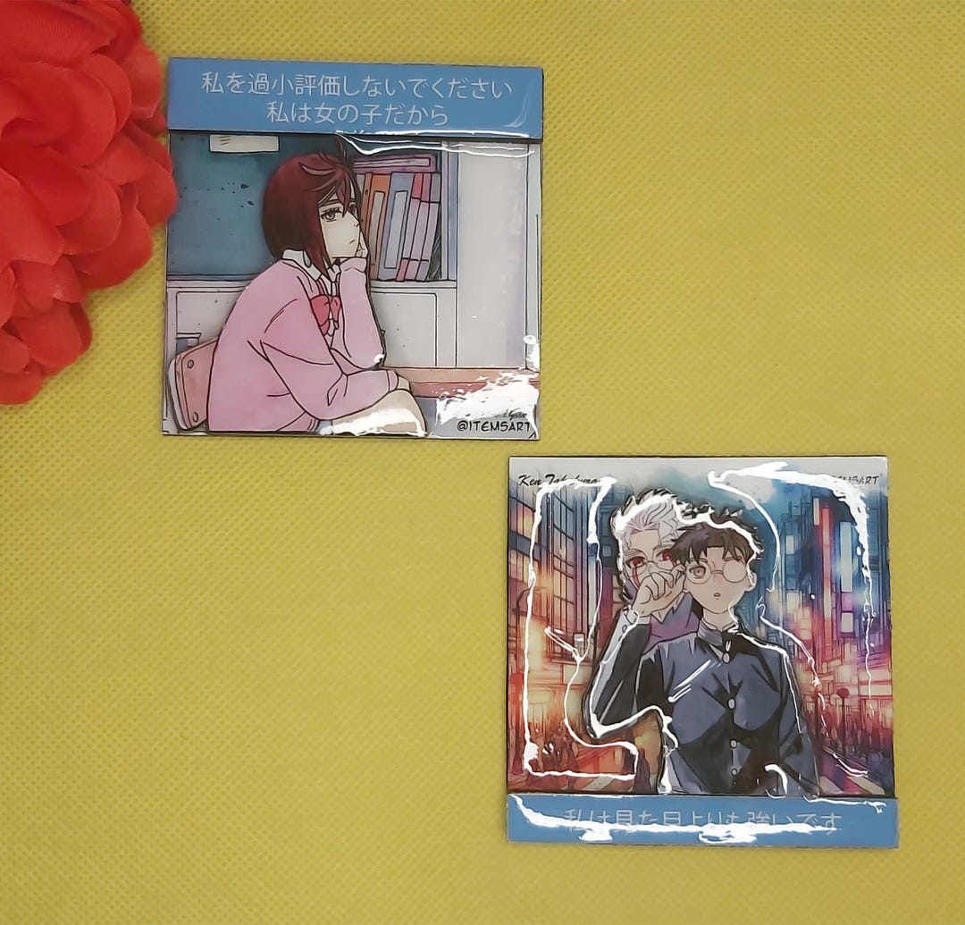 Dan Da Dan MDF Magnets With Embossed Design - Etsy