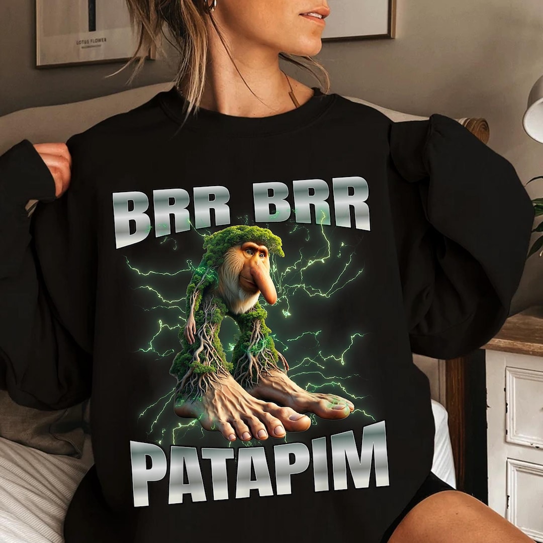 Brr Brr Patapim T-shirt, Brainrot Humor Shirt, Pop Culture Meme, Funny ...