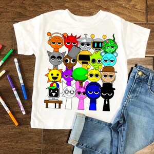 Children's Sprunki T-shirt | Gaming Shirt | Incredibox Sprunki Shirt ...