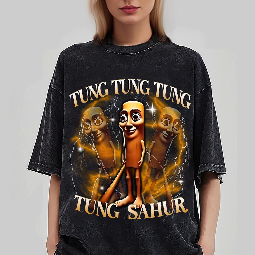 T-shirt drôle de batte de baseball de Tung Tung Tung Sahur, T-shirt Dank Memes, T-shirt Cringe ...