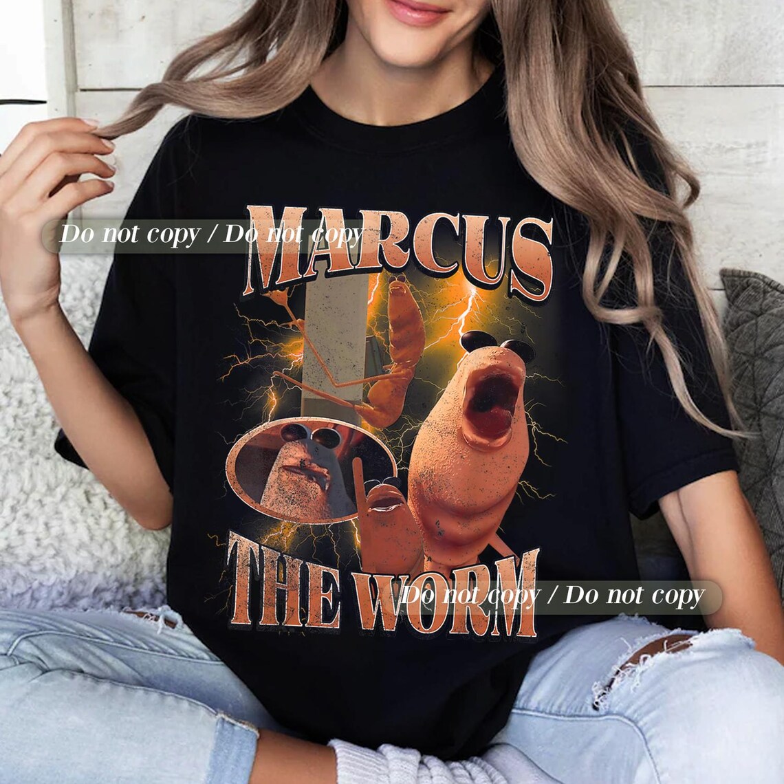 Marcus the Worm Vintage 90s Bootleg T-shirt, Marcus the Worm Funny Meme ...