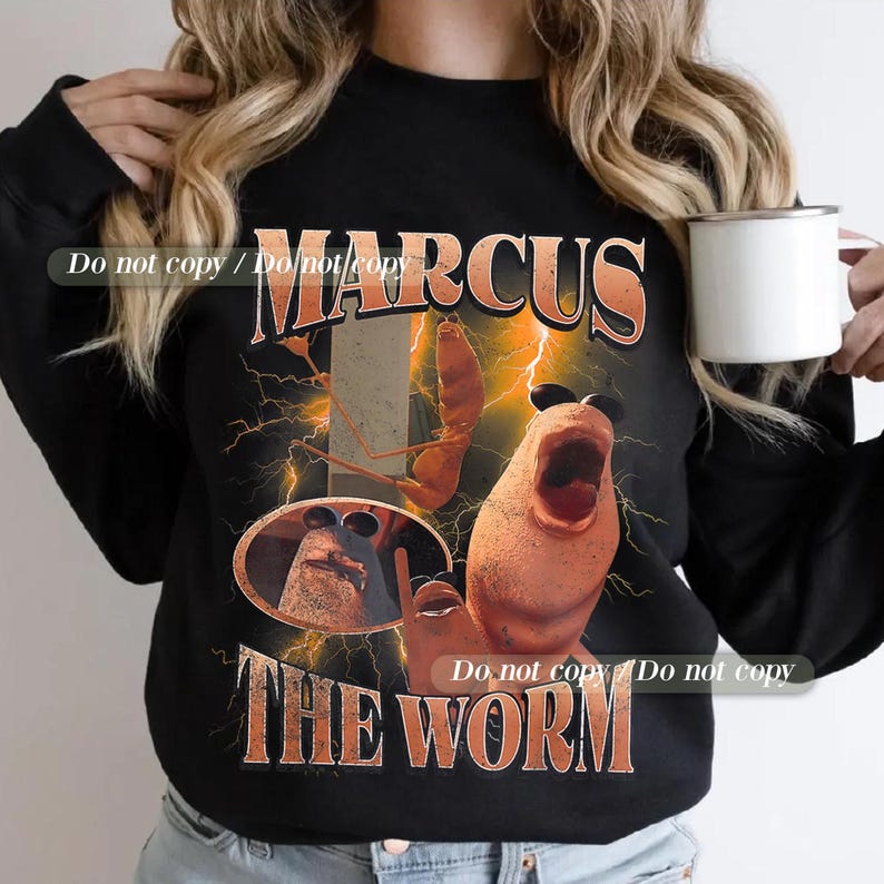 Marcus the Worm Vintage 90s Bootleg T-shirt, Marcus the Worm Funny Meme ...