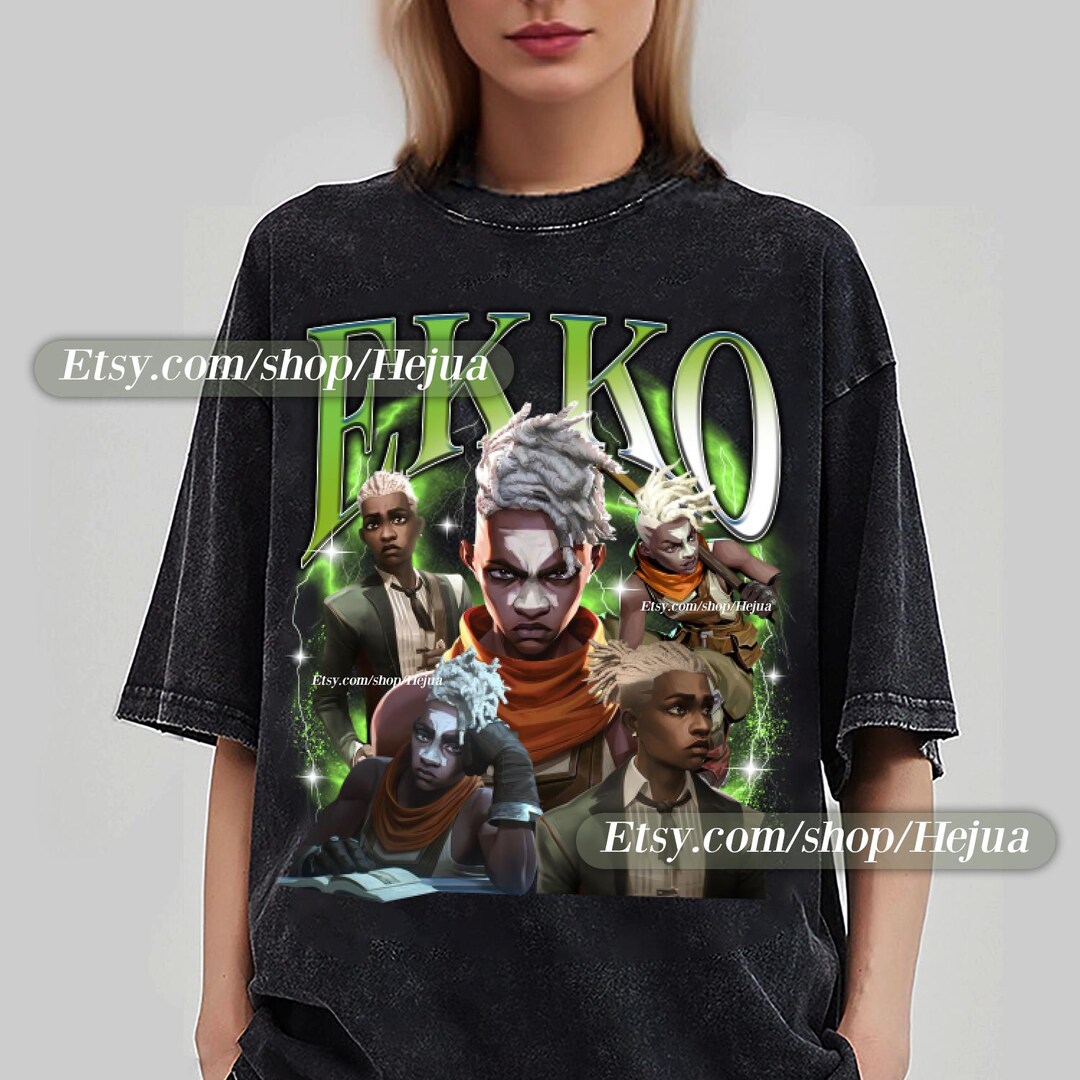 Ekko Arcane T-shirt Unisex Vintage Streetwear Shirt Anime Ekko Apparel ...