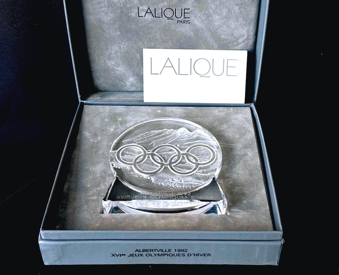 Lalique Crystal Paperweight Five Olympic Rings, Commemoratives, Vintage ...