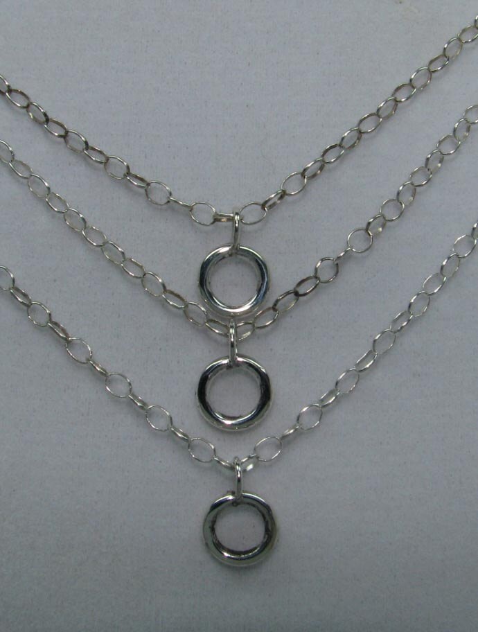 Sterling Silver 3 Strand, 3 Loop Necklace. - Etsy