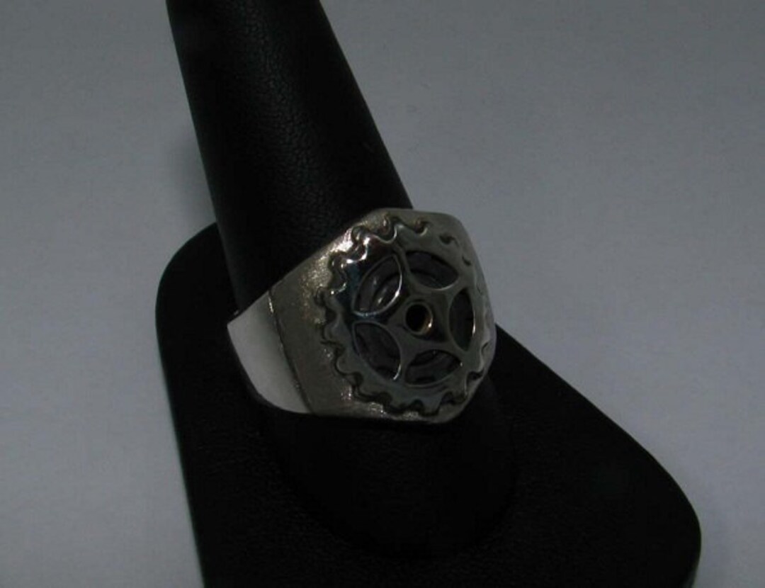 Mans Sprocket Ring in Sterling Silver - Etsy
