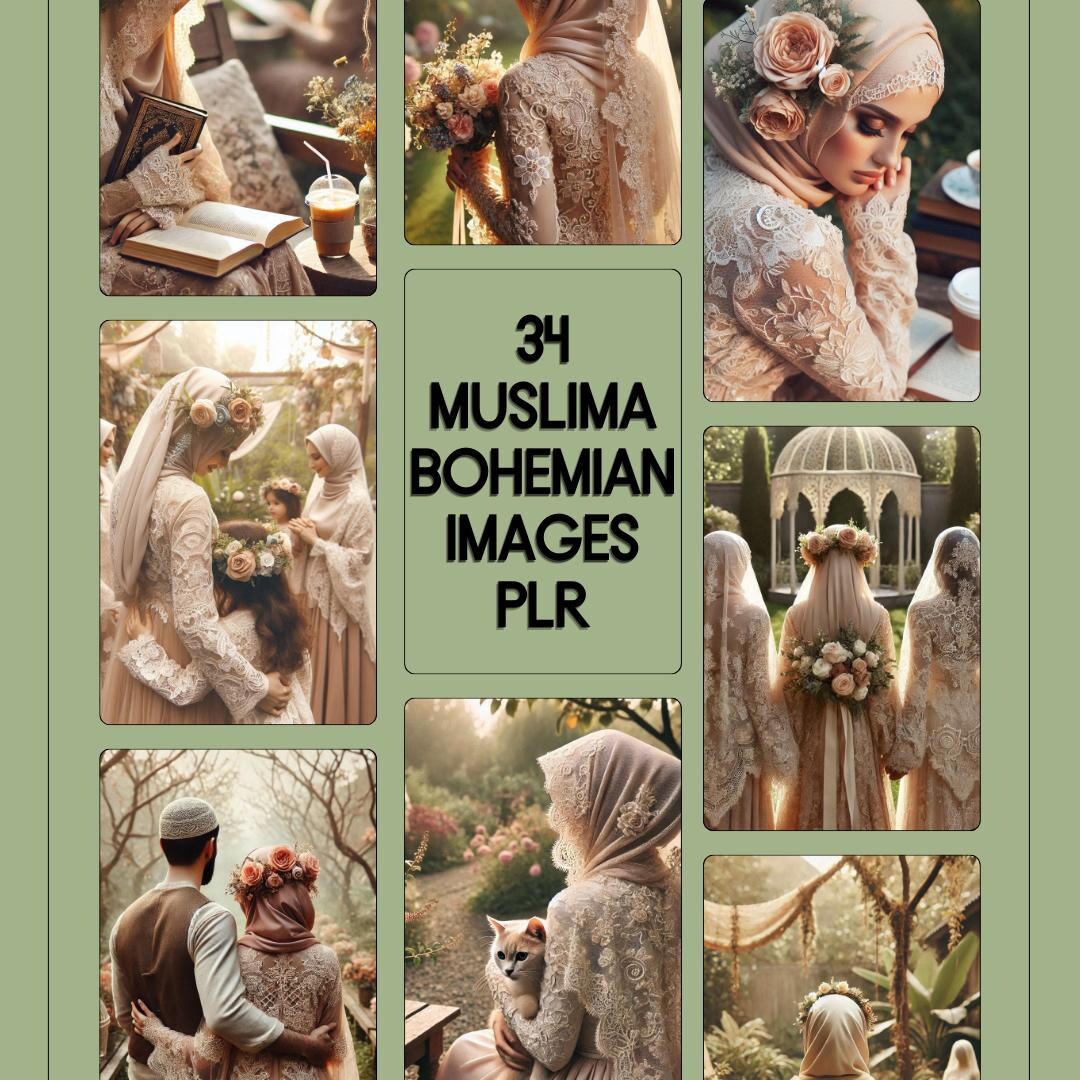 Pack 34 Images Muslima Modest Women Hijab Bohemian Faceless Marketing ...