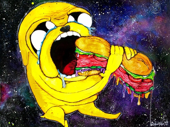 Jake the Dog From Adventure Time Cartoon FAN ART Print Funny | Etsy