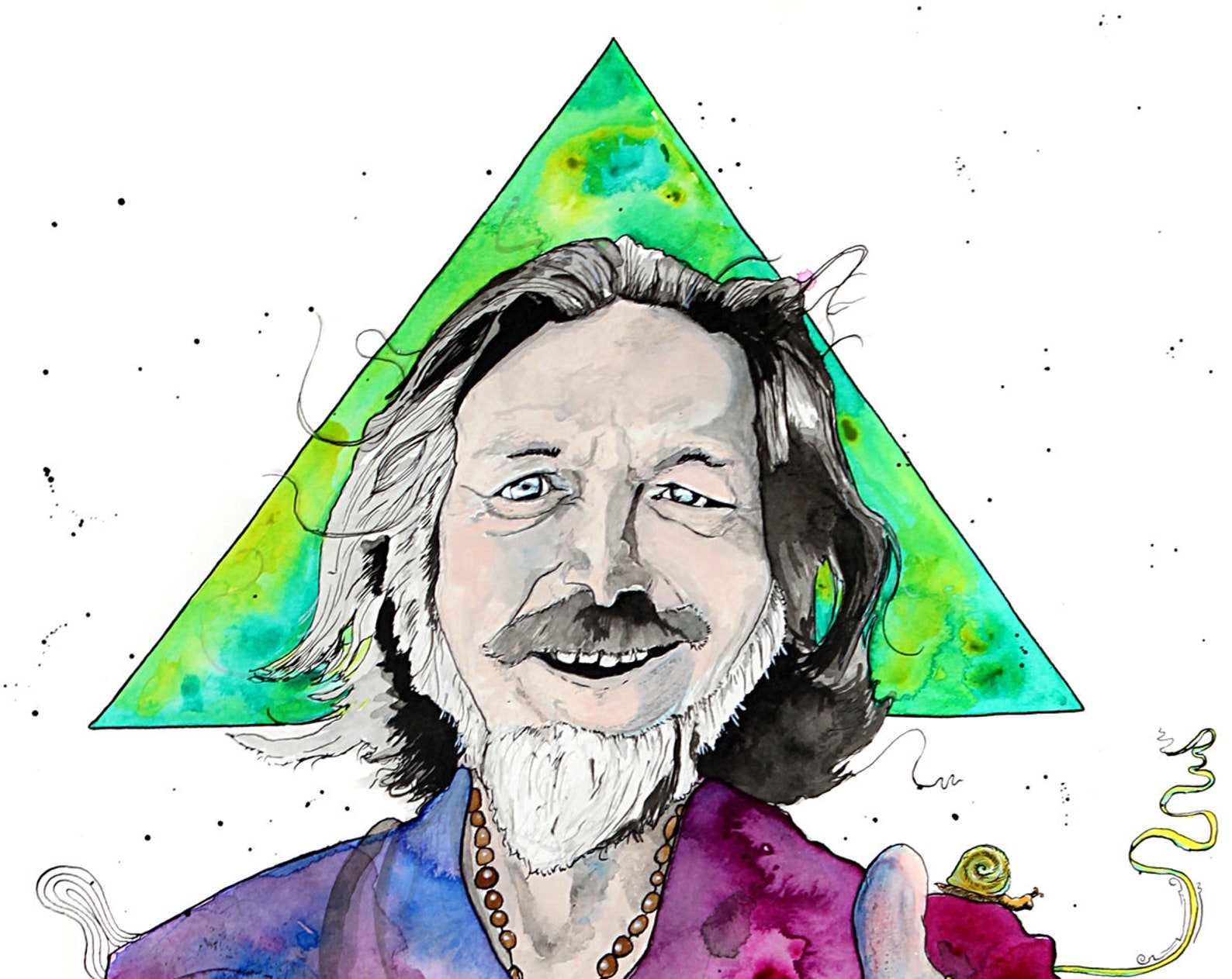 Alan Watts Art, Portrait Painting, Alan Watts Print, Zen Philosopher ...