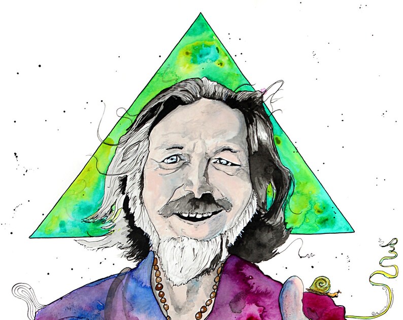 Alan Watts Art, Portrait Painting, Alan Watts Print, Zen Philosopher ...