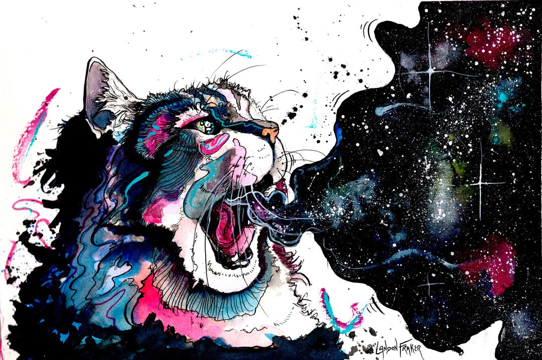Cat Art Print - Cat Painting - Cat Wall Art - Gift for Cat Lovers - Cat ...