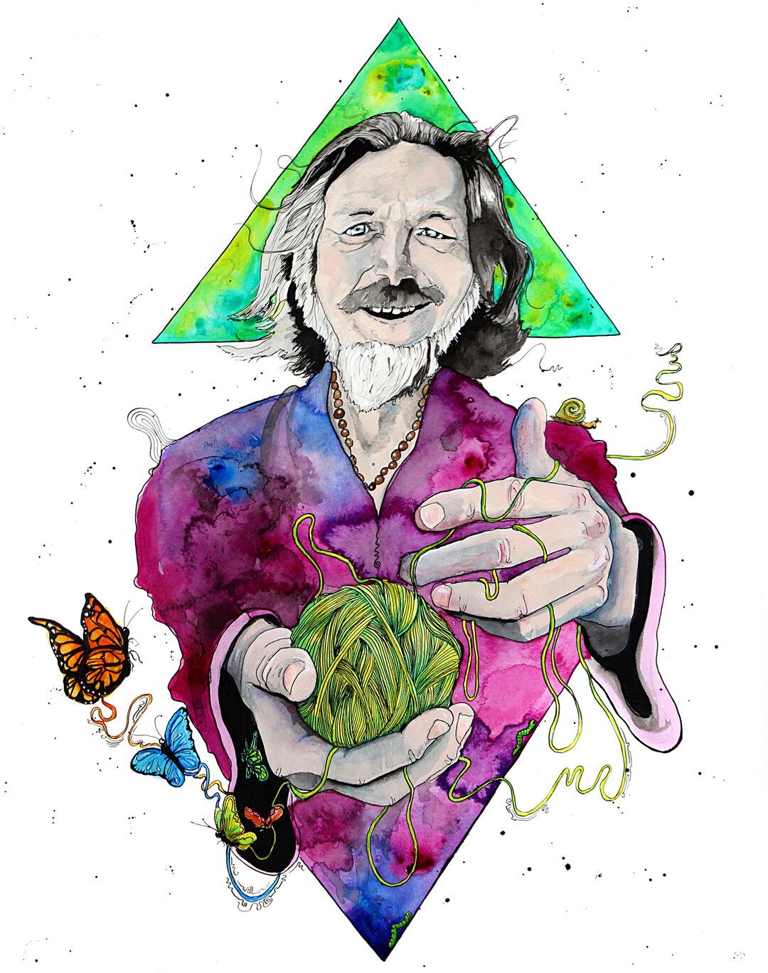 Alan Watts Art, Portrait Painting, Alan Watts Print, Zen Philosopher ...