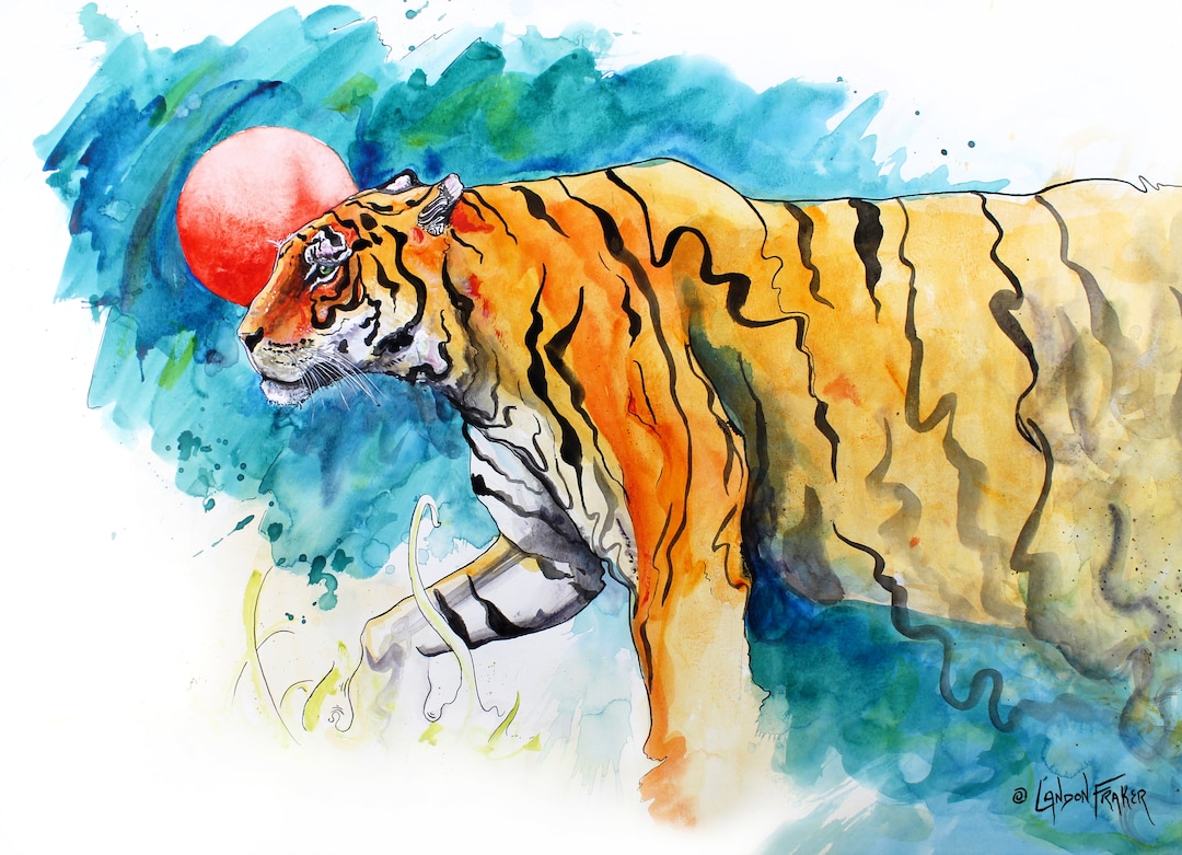 Tiger Watercolor Art - Fine Art Print - Tiger Painting - Watercolor ...