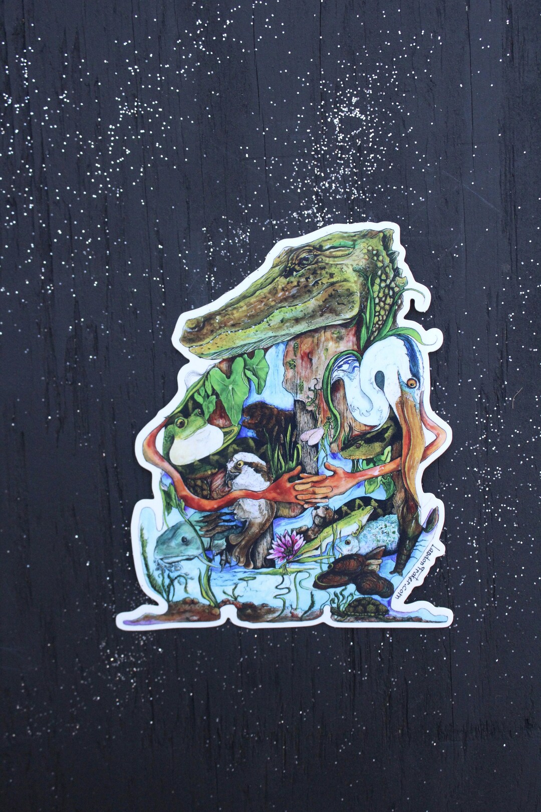 Wildlife Sticker Spirit Animal Art Alligator Gift Bumper - Etsy