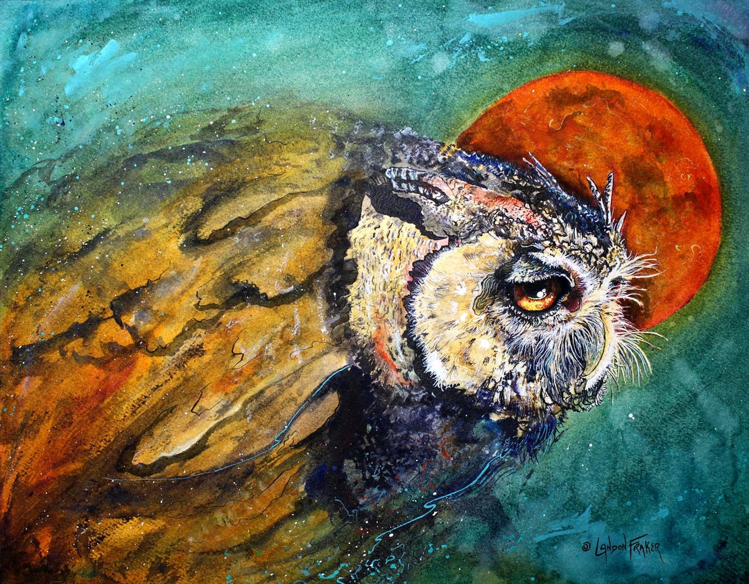 Owl Art - Owl Wall Art - Owl Artwork - Owl Gifts - Owl Watercolor - Owl ...