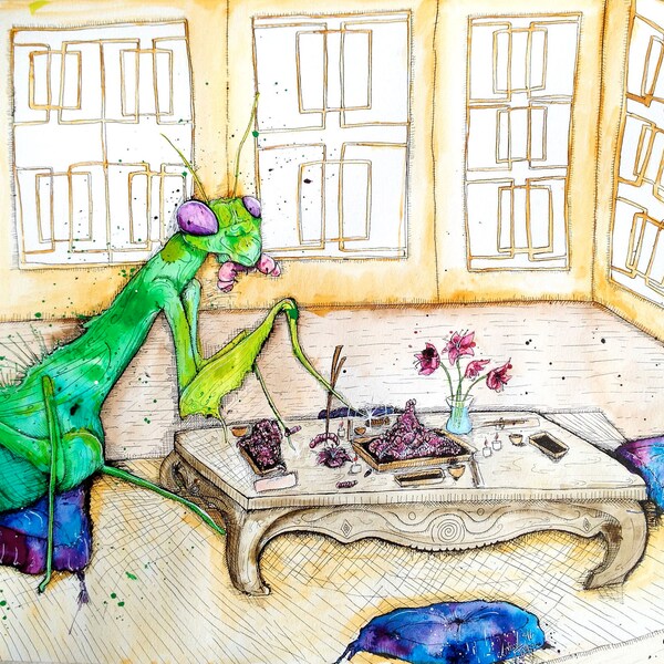 Praying Mantis Art - Etsy
