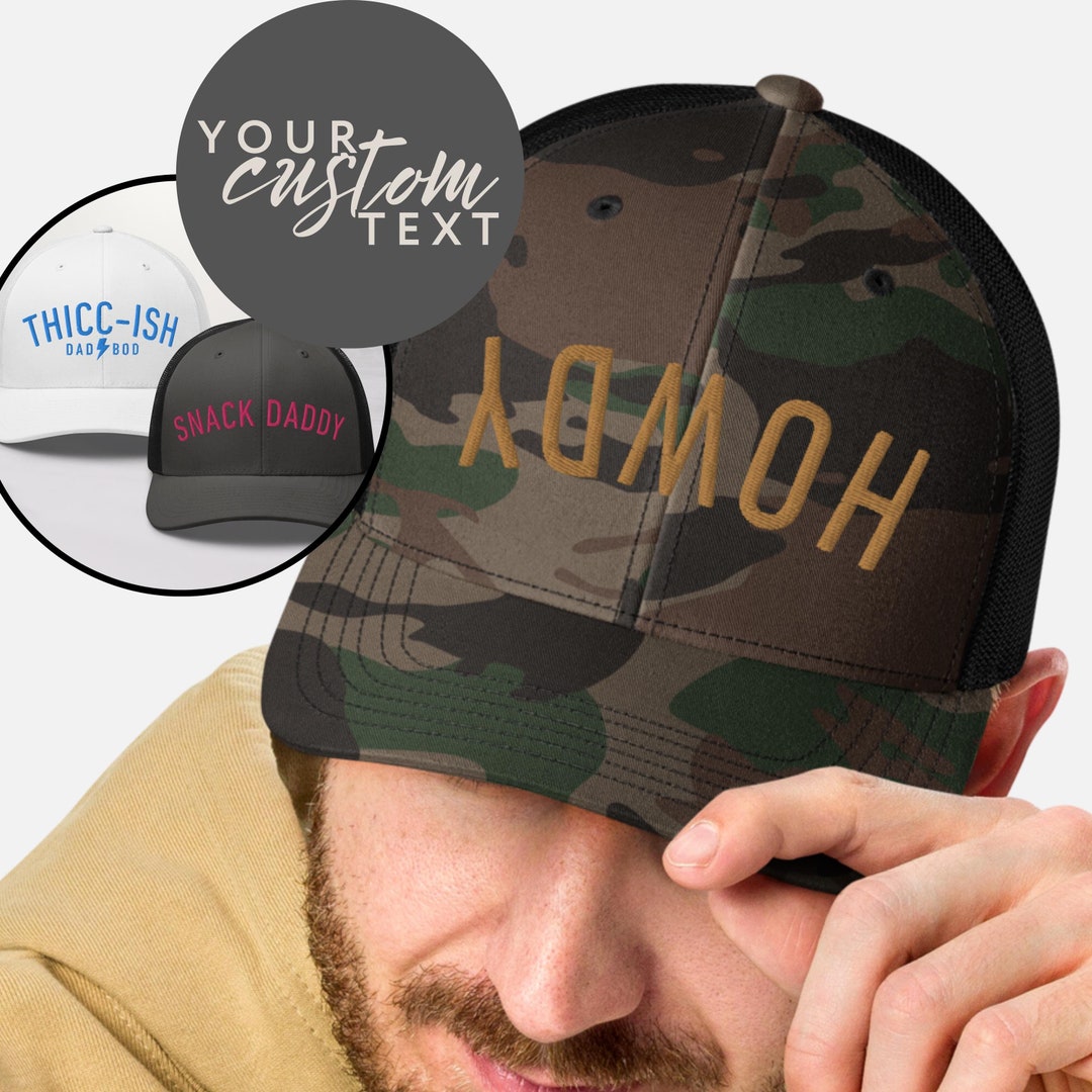 Funny Custom Embroidered Hat Men Camo Trucker Hat Dad Personalized ...