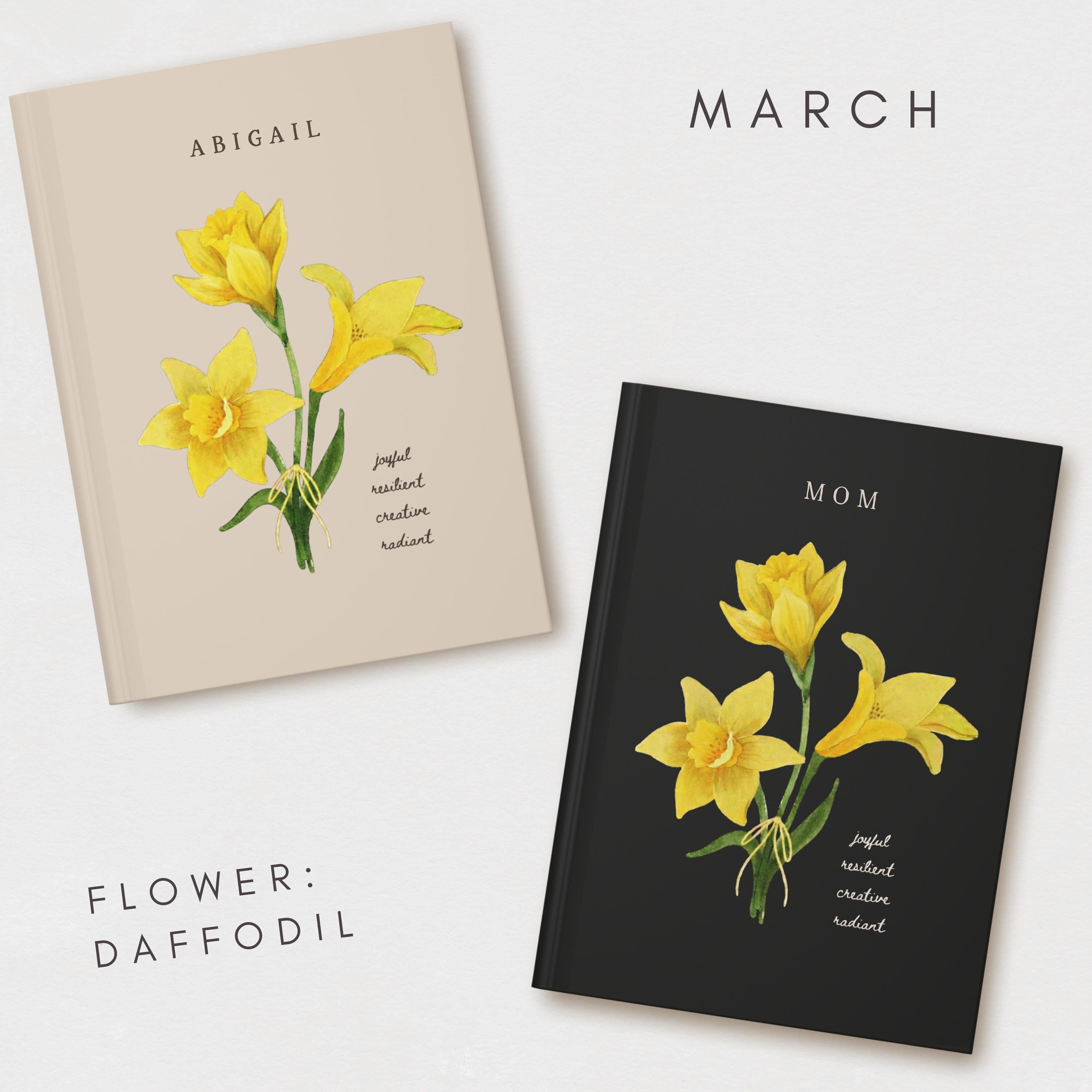 Birth Flower Name Journal Personalized Birth Month Flower Notebook ...