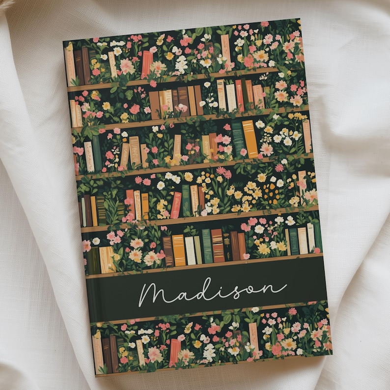 Personalized Floral Book Lover Journal Custom Name Reading Journal Book ...