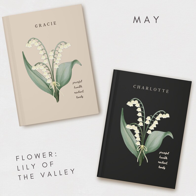 Birth Flower Name Journal Personalized Birth Month Flower Notebook ...