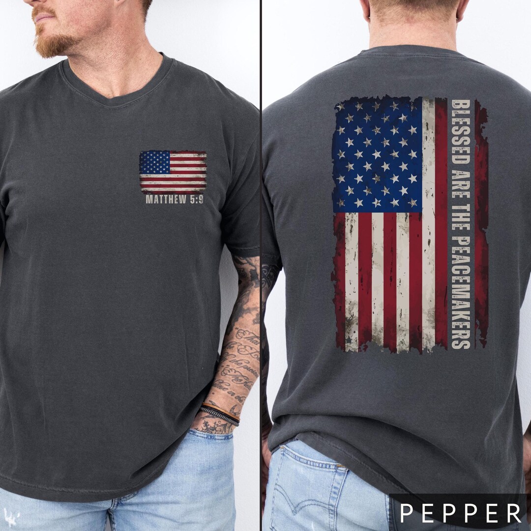 Bible Verse T-shirt Men American Flag Gift Patriotic Tshirt Voting ...