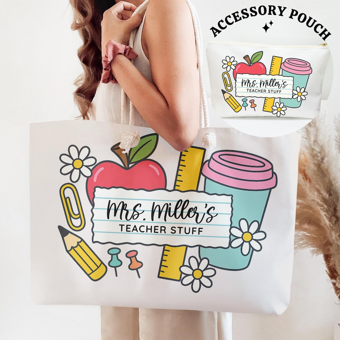 Tote Bag Personalized Teacher Back to School Gift Custom Teaching Bag ...