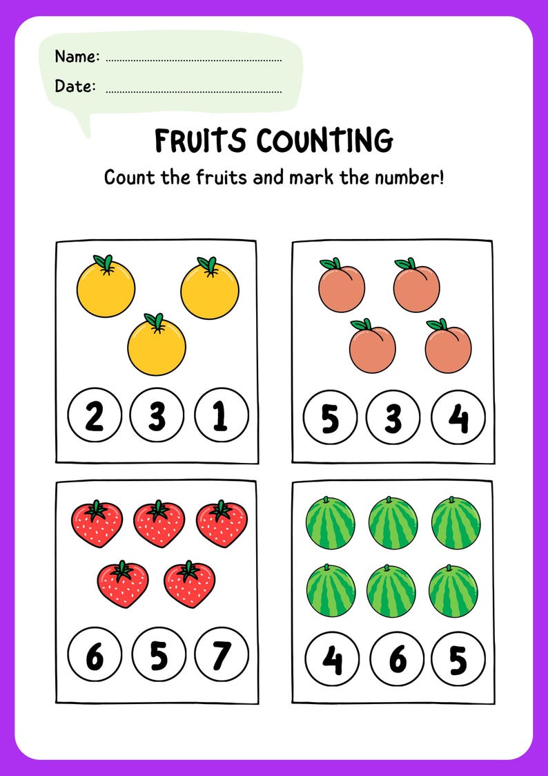 Printable Counting Worksheets and Early Math Activities for Preschool ...