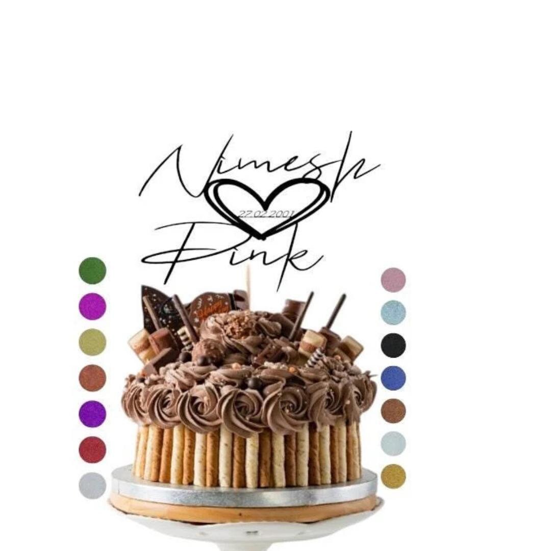 Personalised Wedding Anniversary Cake Topper Wedding Cake Topper With A ...