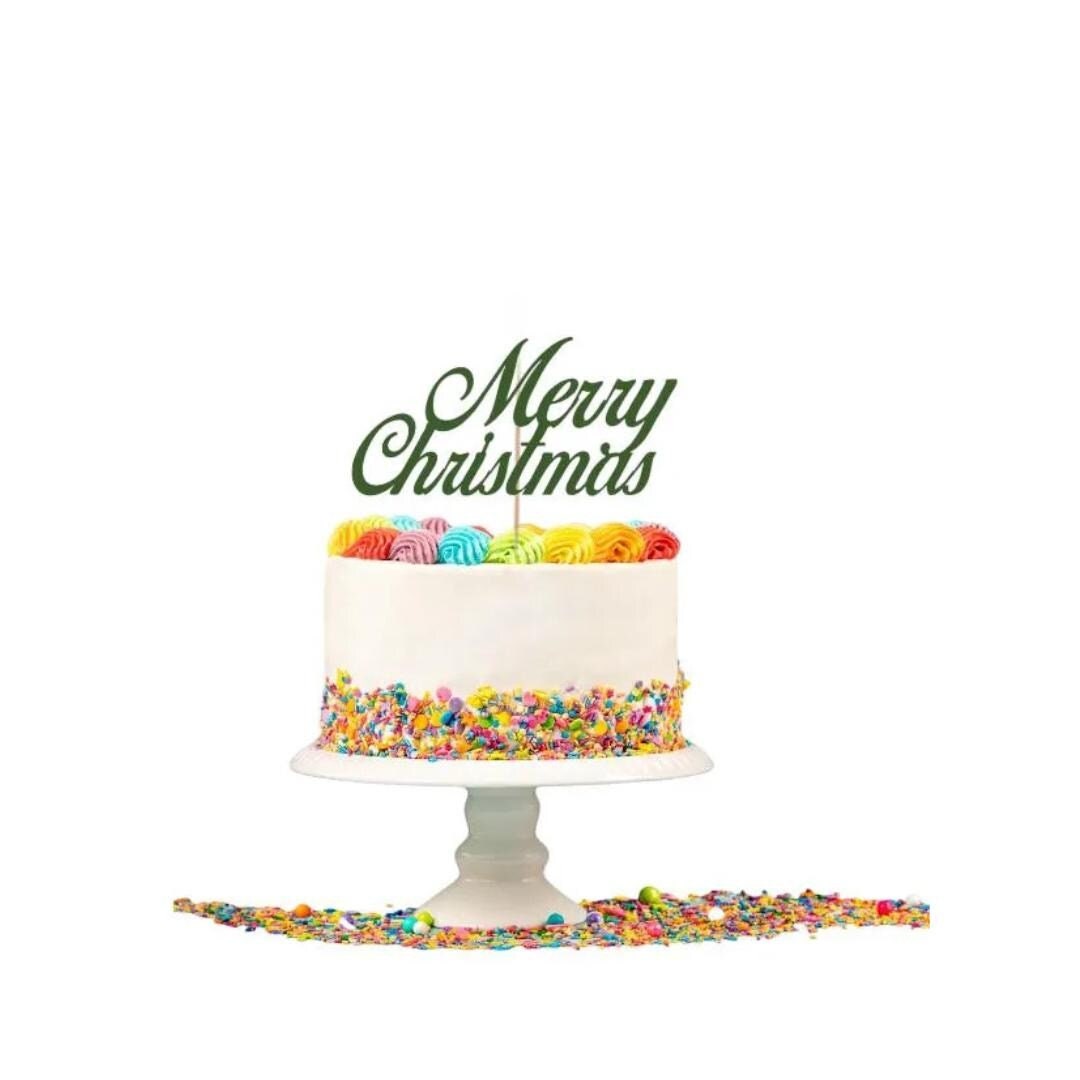 Merry Christmas Cake Topper Xmas Toppers Decoration Festive Holiday ...