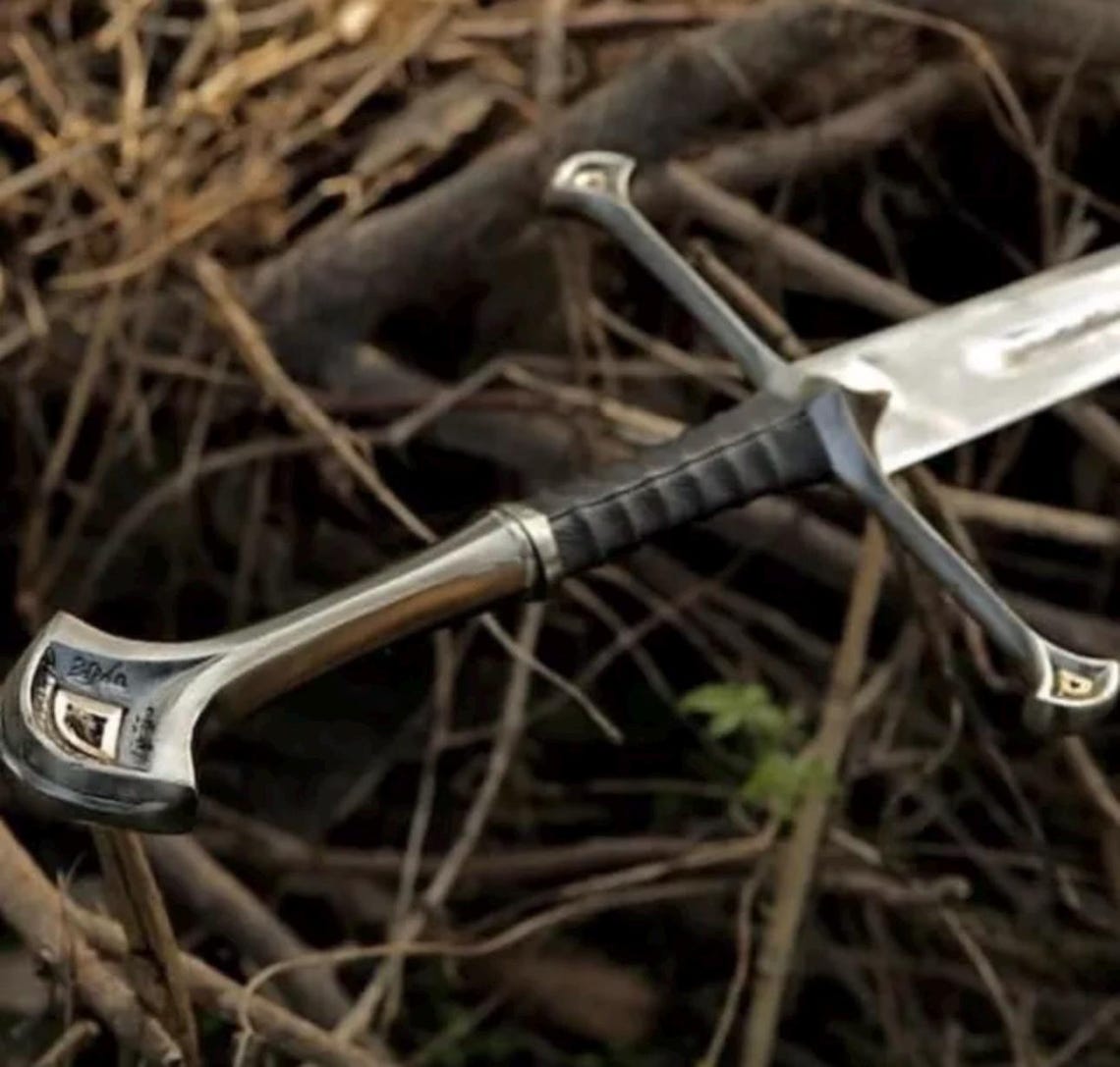 King Aragon Anduril Replica Sword Handmade Long Sword With Scabbard ...