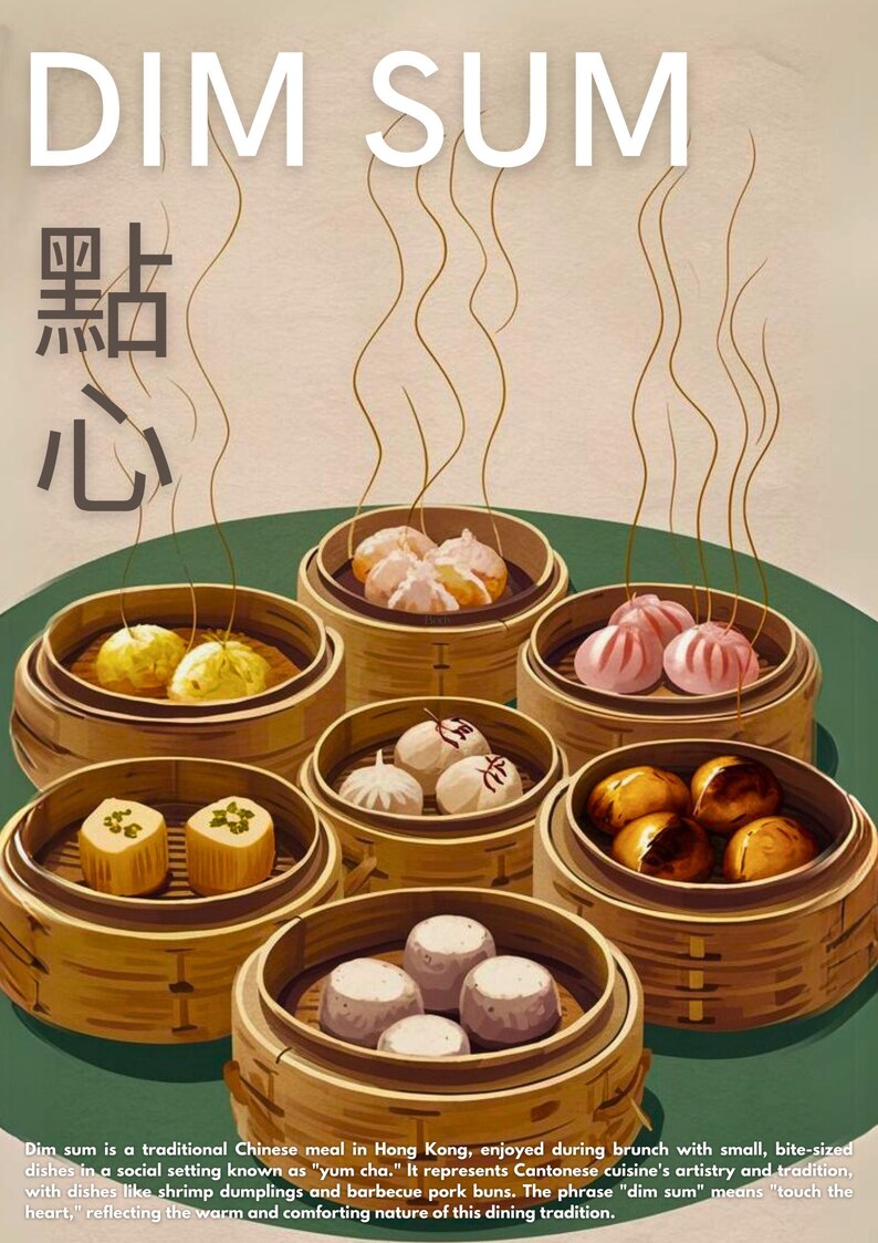 Dim Sum Hong Kong Food Wall Art - Etsy