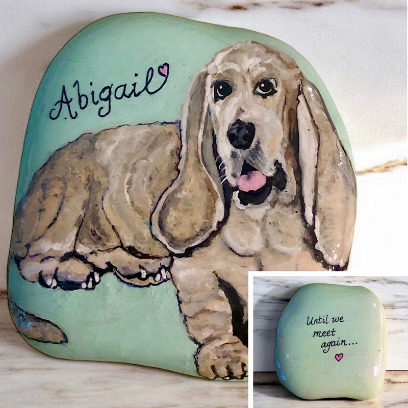 Dog Painting on Rock - Etsy