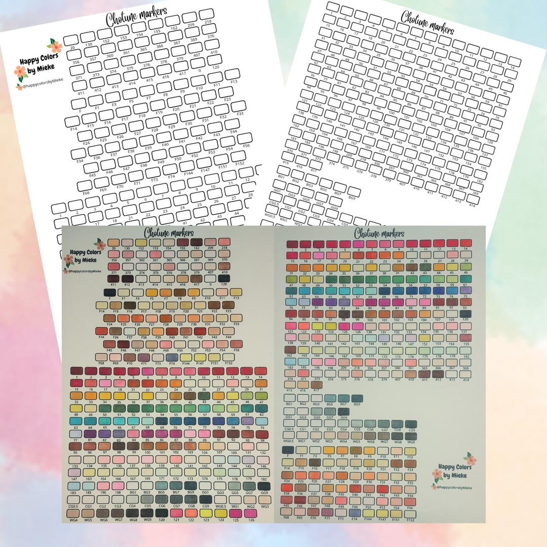 Chotune Color Chart: Complete for Set 36, 60, 168 or 262 (PDF Download ...