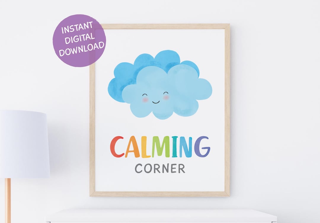 Calming Corner Poster, Classroom Decor, Mindfulness Printable Wall Art ...