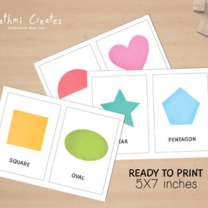 18 Shape Flash Cards, Geometric Shapes, Preschool Montessori Materials ...