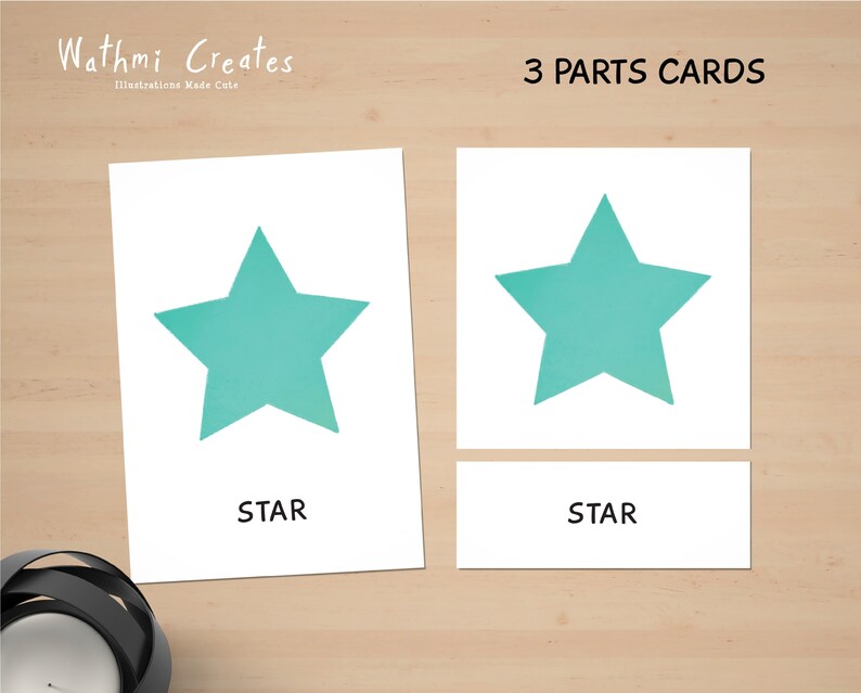 18 Shape Flash Cards, Geometric Shapes, Preschool Montessori Materials ...
