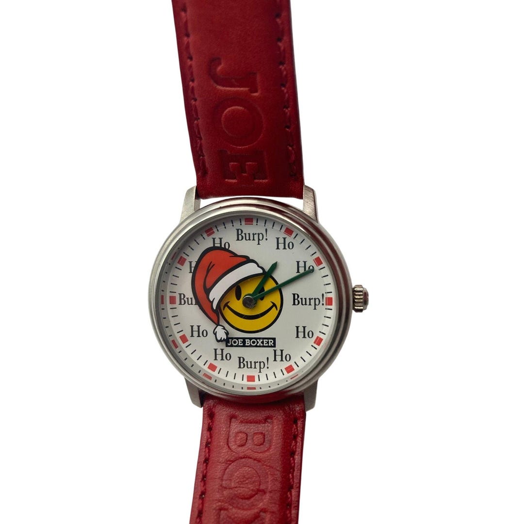 Rare Vintage Joe Boxer Watch-rotating Santa Hat - Leather Band New ...