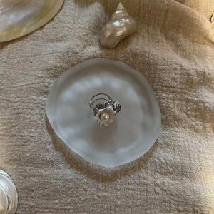 Handcrafted Natural Shell Conch Pearl Ring, Creative Shell Ring ...