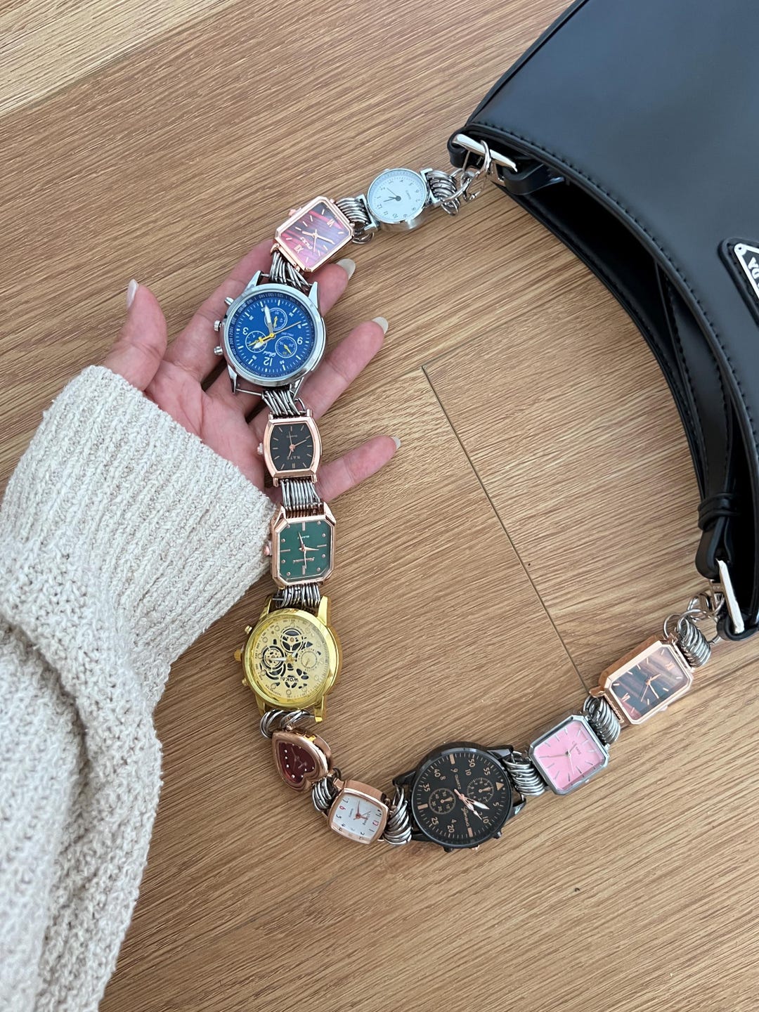 Cyberpunk Retro Multicolor 11 Watch Bag Strap, Niche Clocks Metal Pants ...