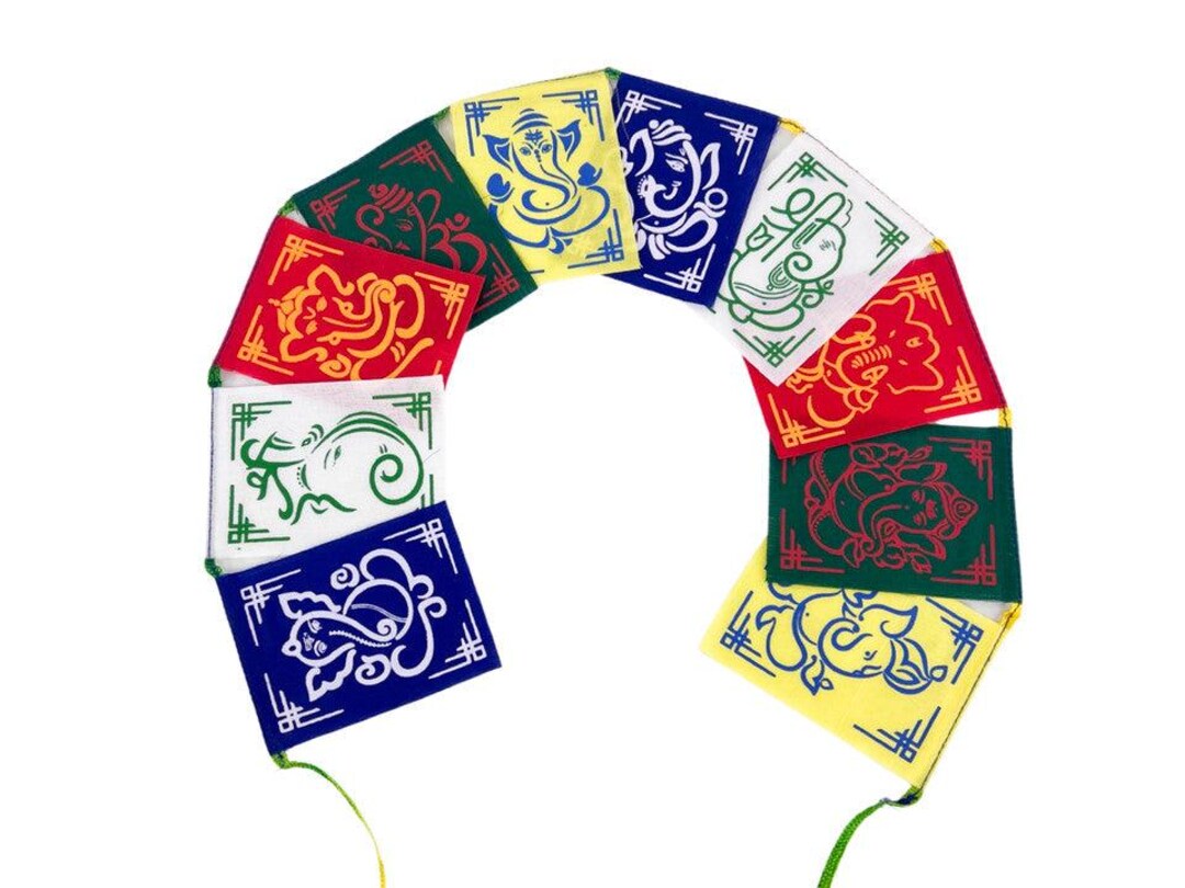 Small Set of 10 Ganesh Symbol Flags - Etsy