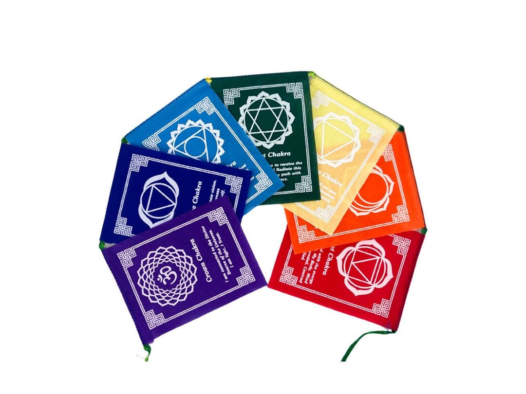 Small Set of 7 Chakra Prayer Flags - Etsy