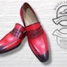 Handmade Red Leather Penny Loafers | Bespoke Dress Shoes - Etsy