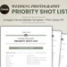 Wedding Photography Shot List for Event Photographer and Videographer ...